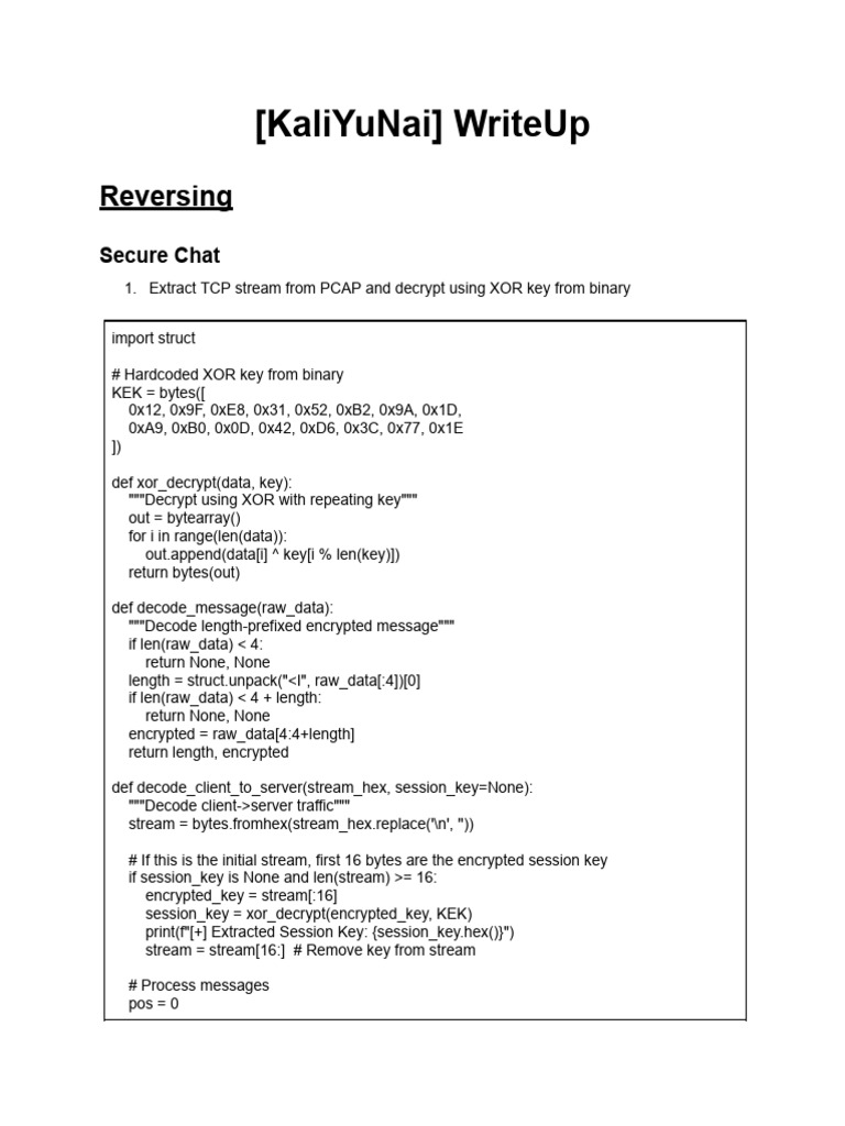 (KaliYuNai) WriteUp - 241122 - 184333 | PDF | Encryption | Computer Science
