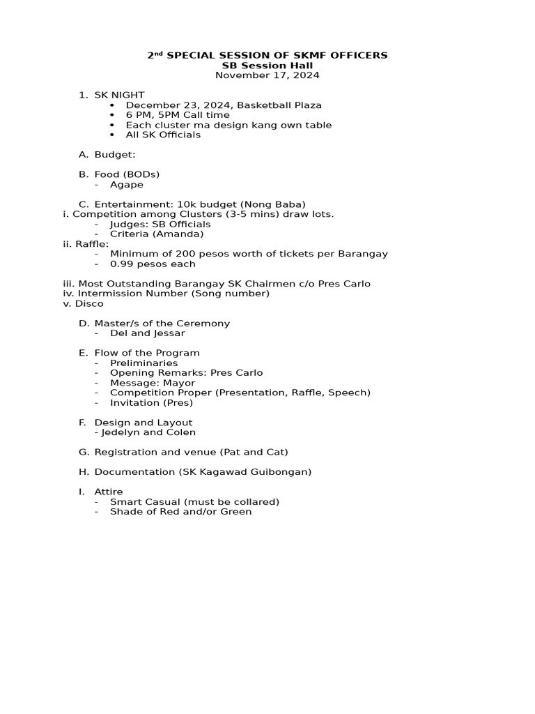 2nd SPECIAL SESSION OF SKMF OFFICERS | PDF