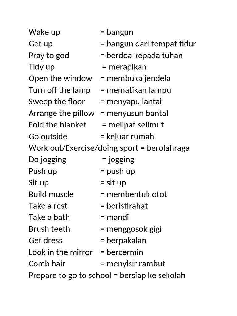 Daily Morning Routine Vocabulary Guide | PDF