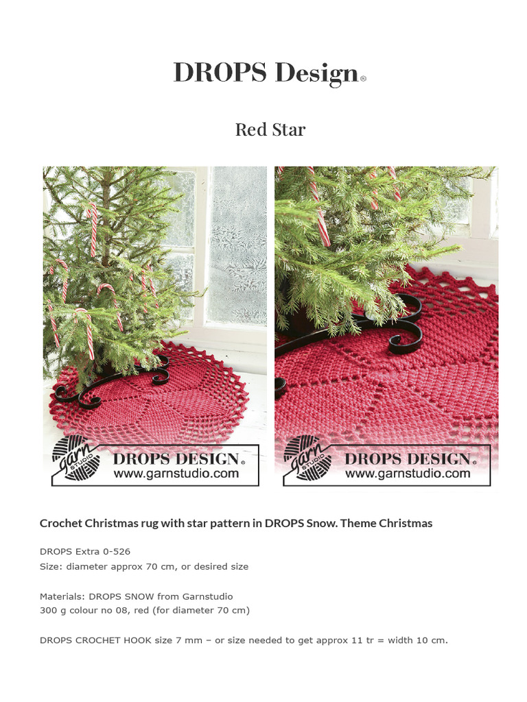 Crochet Christmas Star Rug Pattern | PDF | Crochet | Needlework