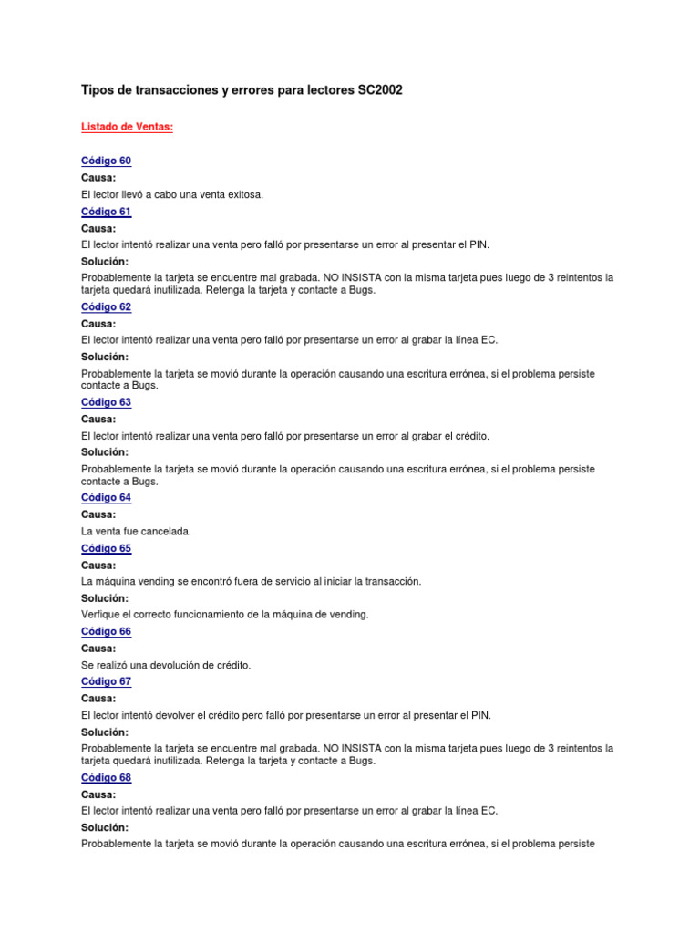 Errores y Transacciones SC2002 | PDF | Error de programación | Máquina ...