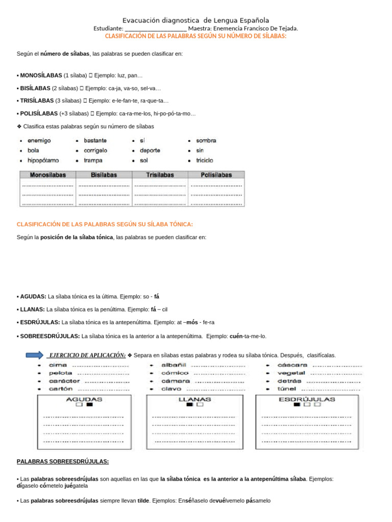 Clasificación de Palabras y Lecturas | PDF | Servicio de redes sociales ...