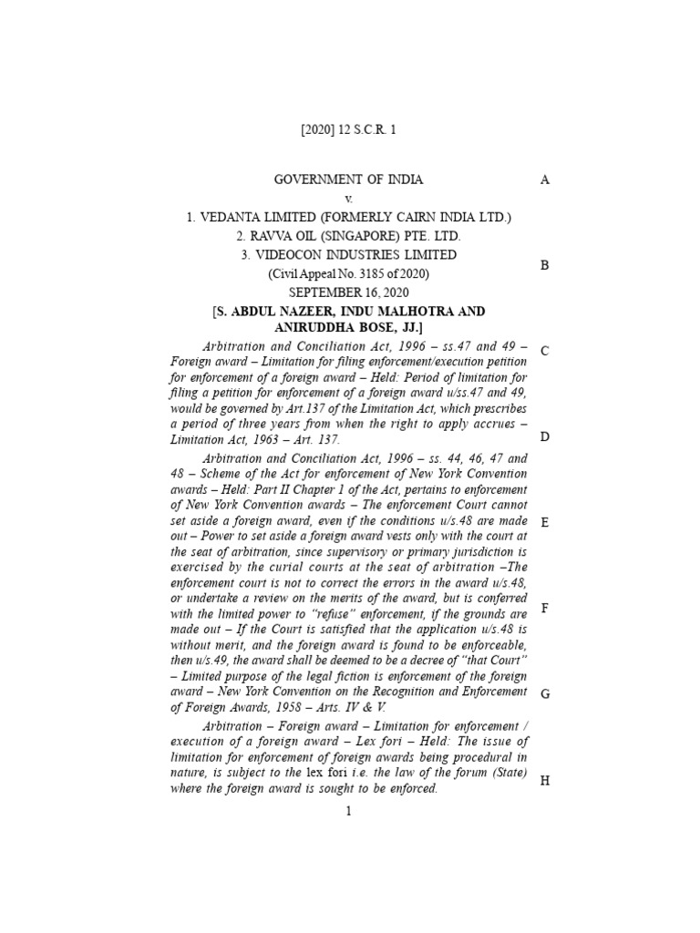 Enforcement of Foreign Awards in India | PDF | Arbitration | Jurisdiction