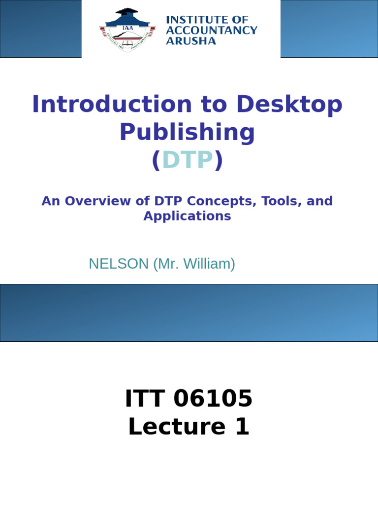 LECTURE 1 - Introduction To Desktop Publishing | PDF | Page Layout ...