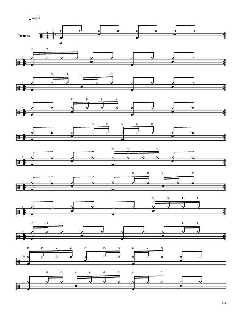 Groove 20. Hihat Trick Double Stroke Roll Application | PDF | Drumming ...