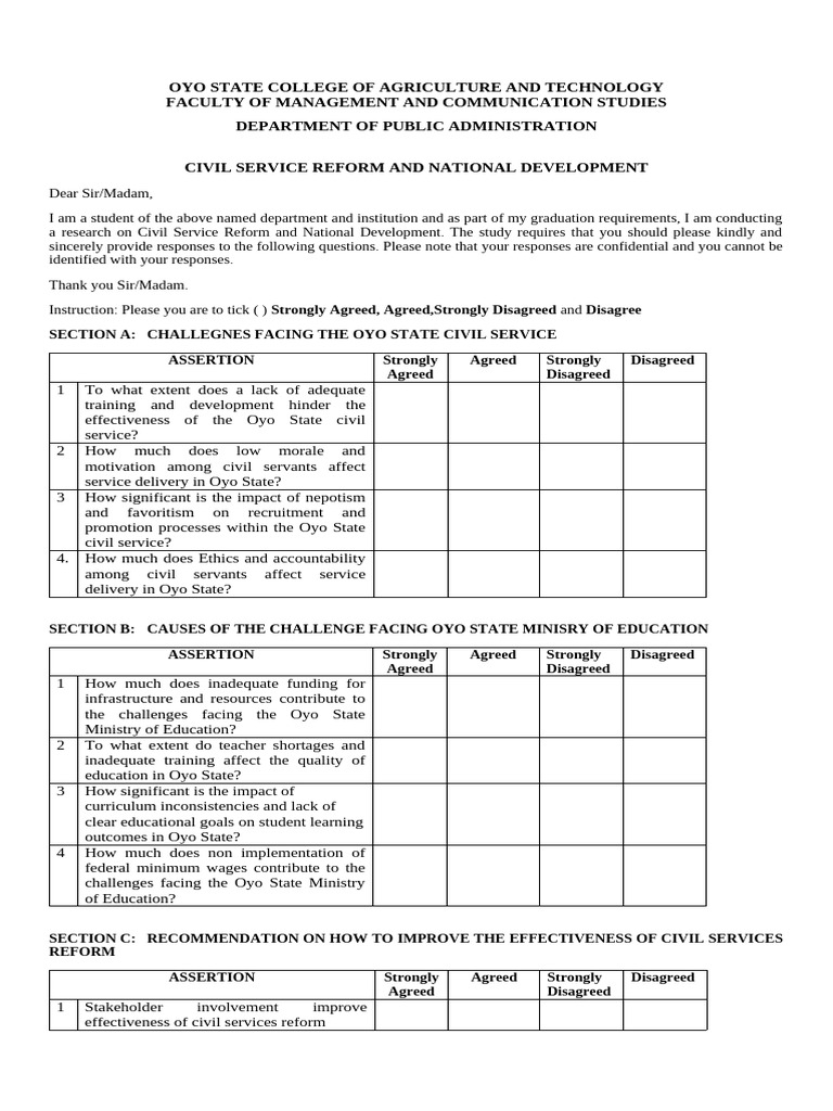 Civil Service Questionnaire | PDF | Civil Service