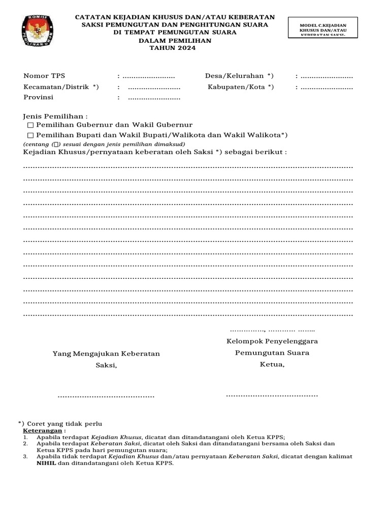 Form2 Teknis Tungsura Pemilihan 2024 | PDF