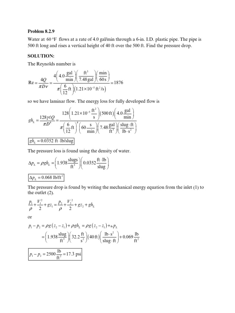HW5_Solutions | PDF | Reynolds Number | Fluid Dynamics