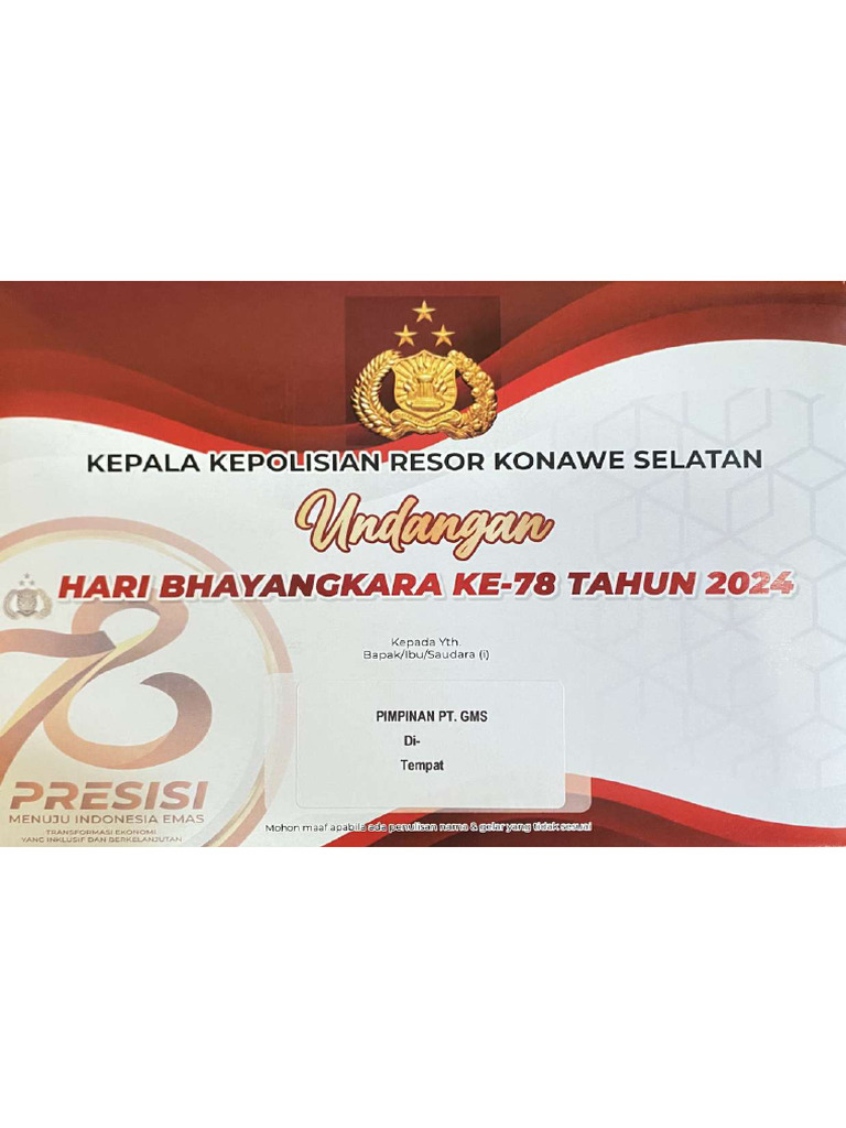 Undangan Pt. Gms | PDF