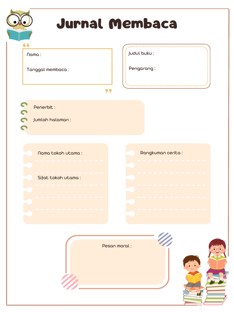 Jurnal Membaca Lembar Kerja Literasi Bahasa Indonesia Persik Putih ...
