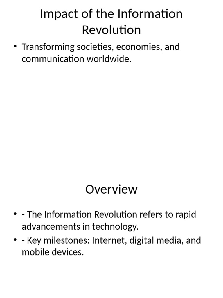 Simple Impact of Information Revolution | PDF