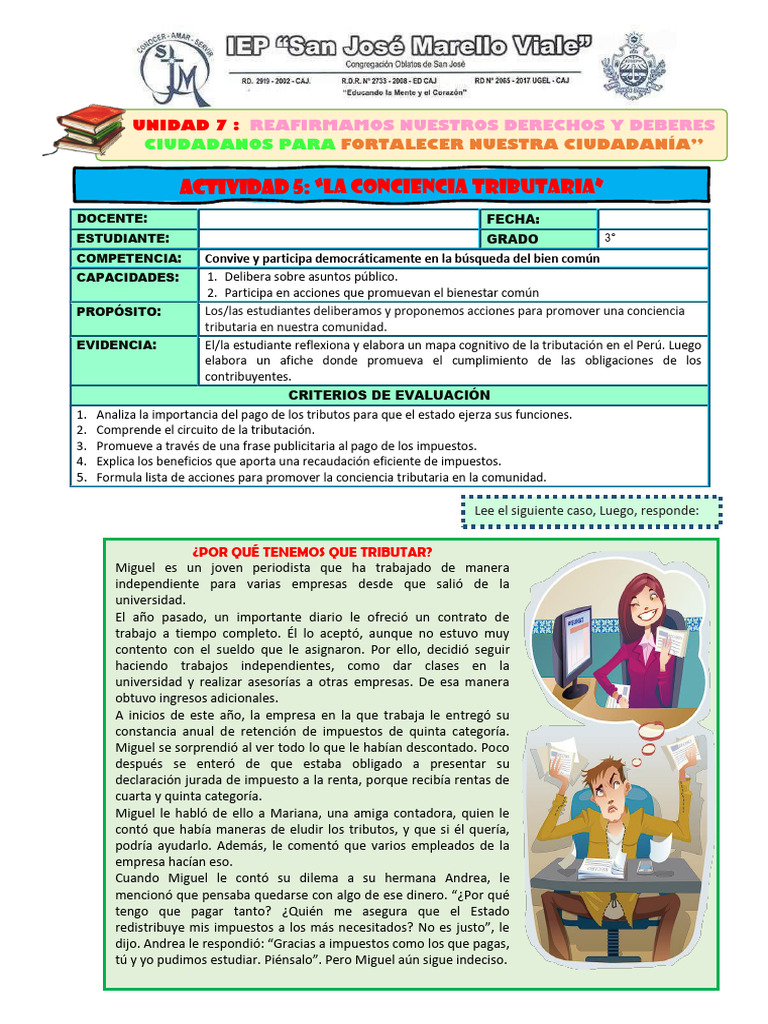 3 DPCC - Actv.05-Unid.7 2024 | PDF | Impuestos | Business