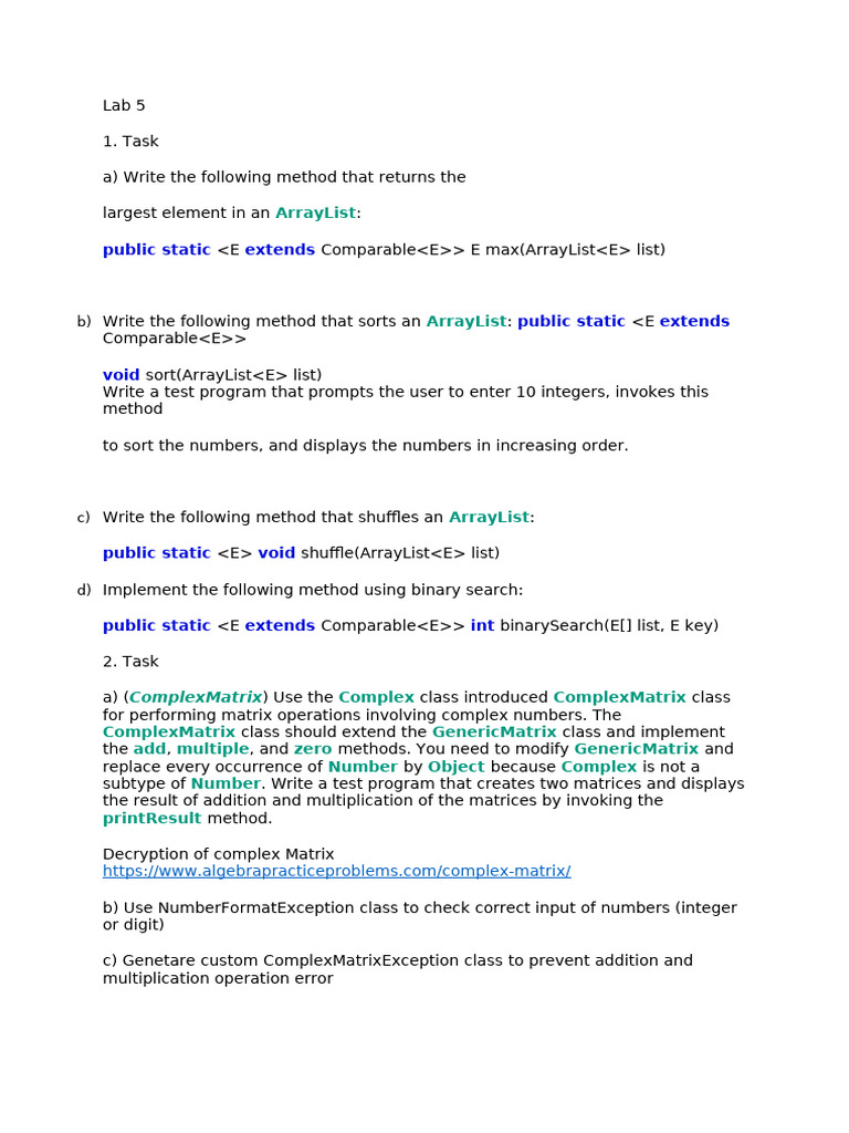 lab 5 2 | PDF | Method (Computer Programming) | Integer (Computer Science)