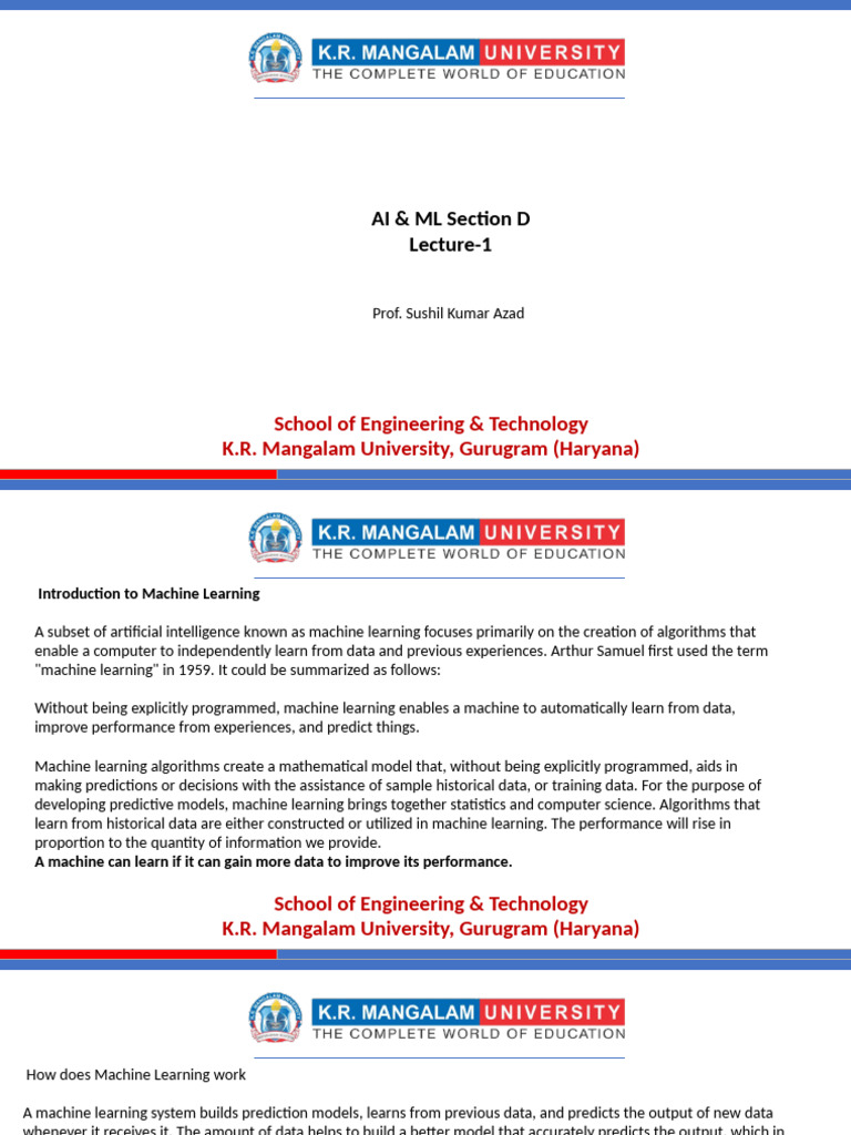 Introduction to Machine Learning Concepts | PDF | Machine Learning ...