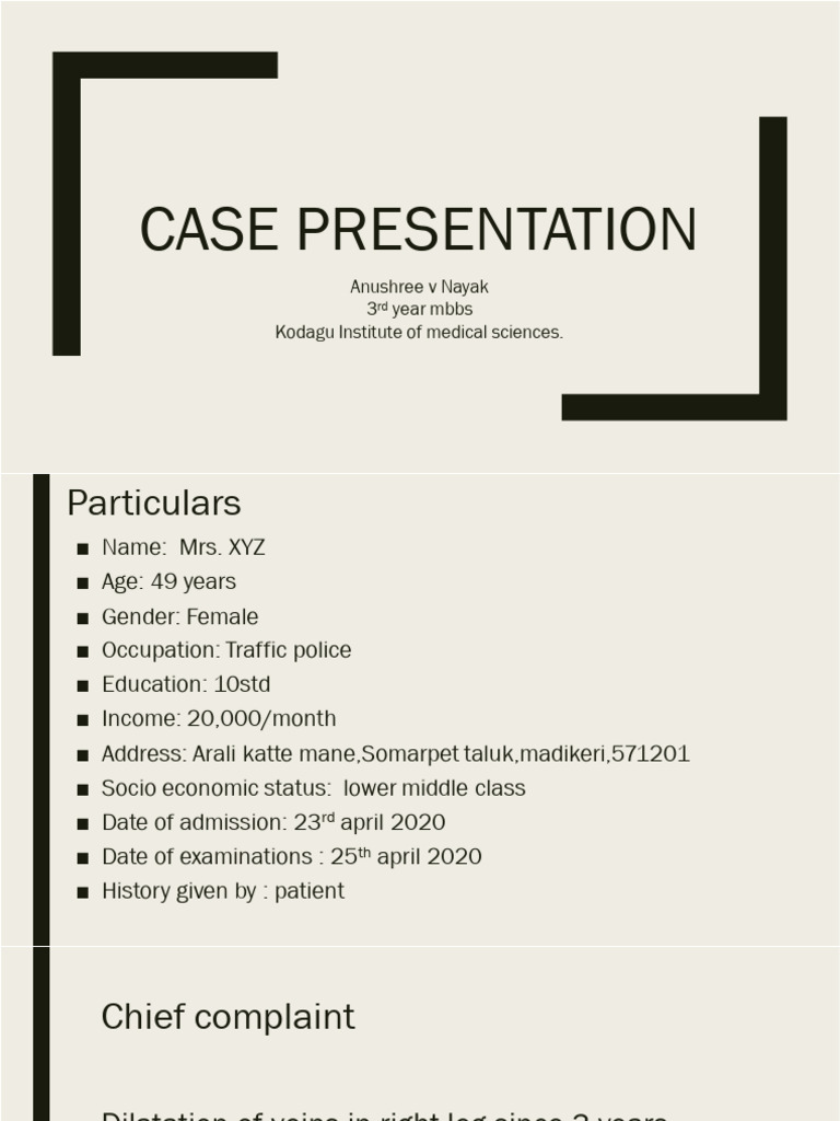Case Presentation Varicose Veins | PDF | Vein | Heart