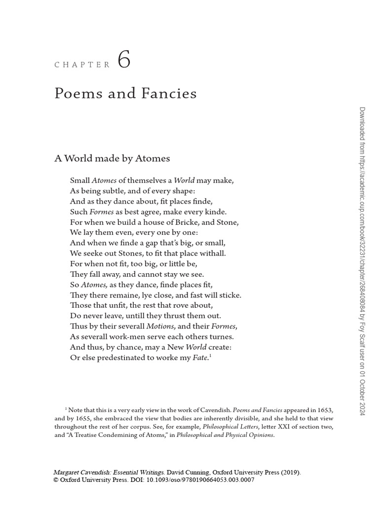 Cavendish Poems Fancies | PDF | Thought