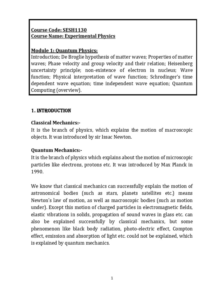 Quantum physics | PDF | Waves | Electromagnetic Radiation