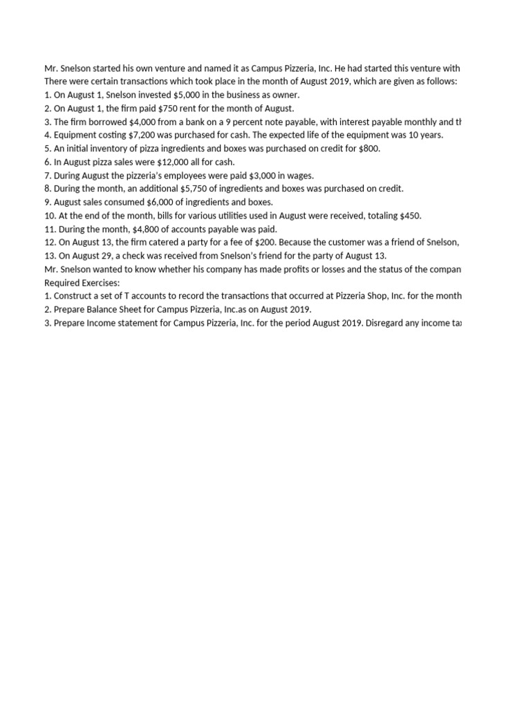 3 Campus Pizzeria Solution | PDF | Expense | Income Statement