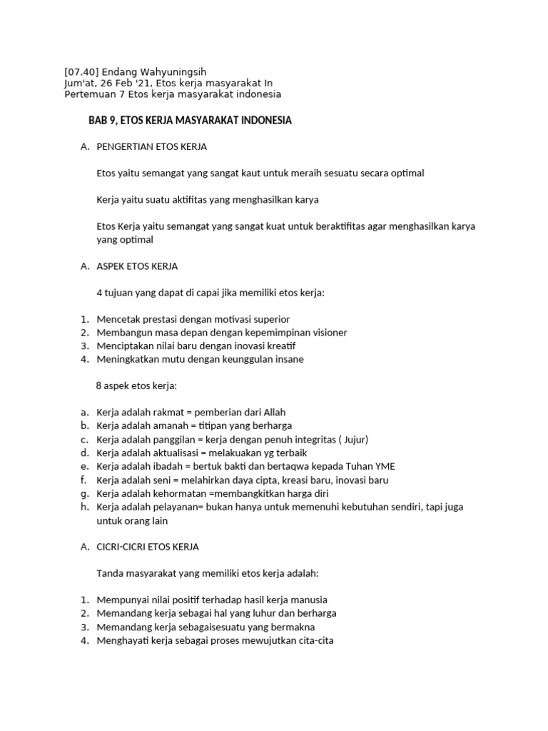 etos kerja | PDF