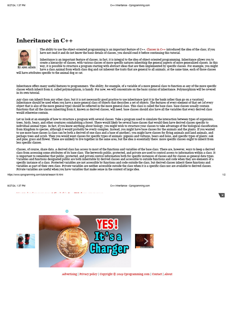 C Inheritance Pdf Class Computer Programming Inheritance Object Oriented Programming 4912