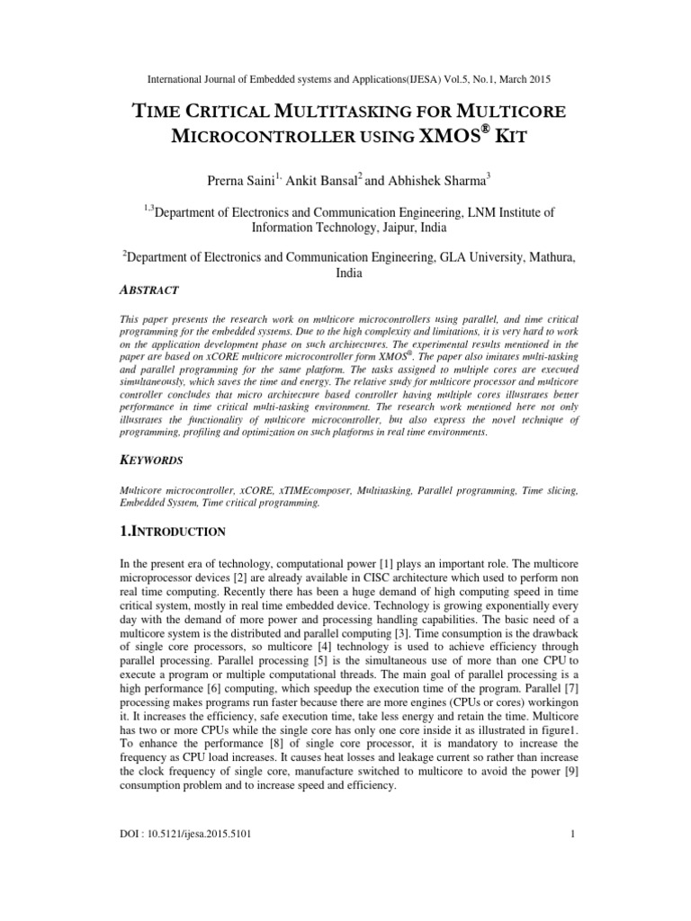 Time Critical Multitasking For Multicore Microcontroller Using Xmos® Kit | PDF | Multi Core ...