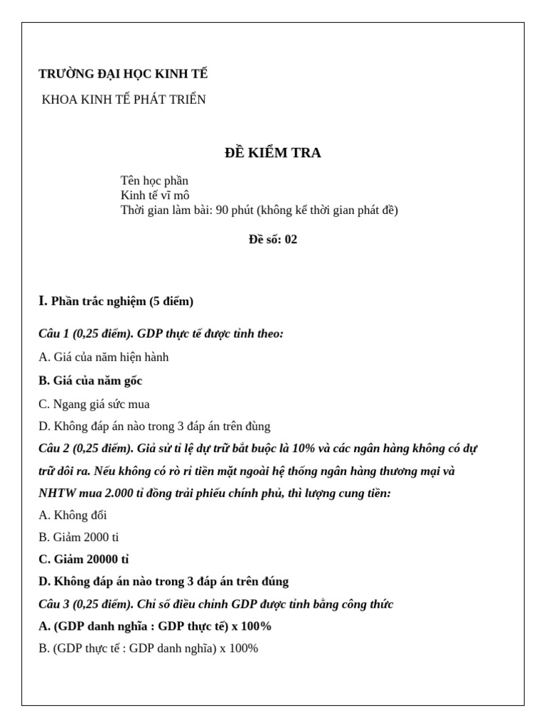 KTPT de Kiem Tra KTVM de So 02 | PDF