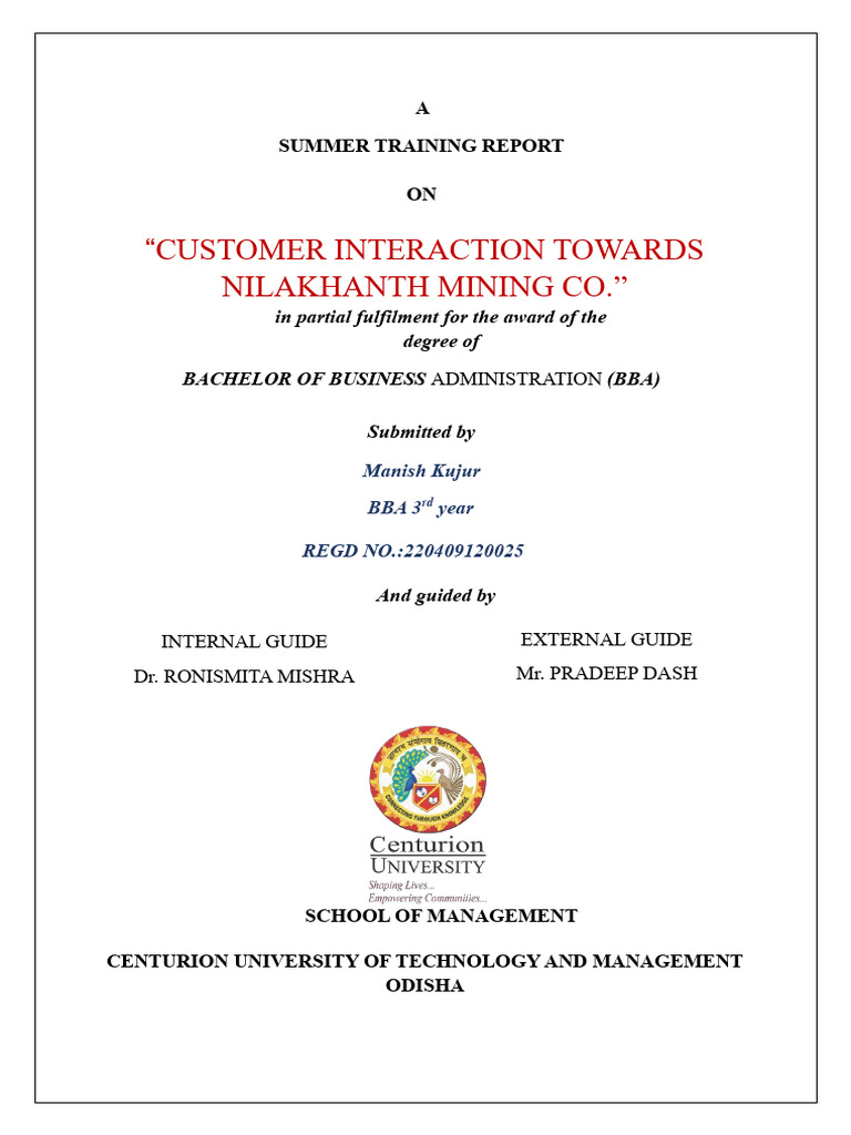 Customer Interaction at Nilakhanth Mining | PDF | Anthracite | Sampling (Statistics)
