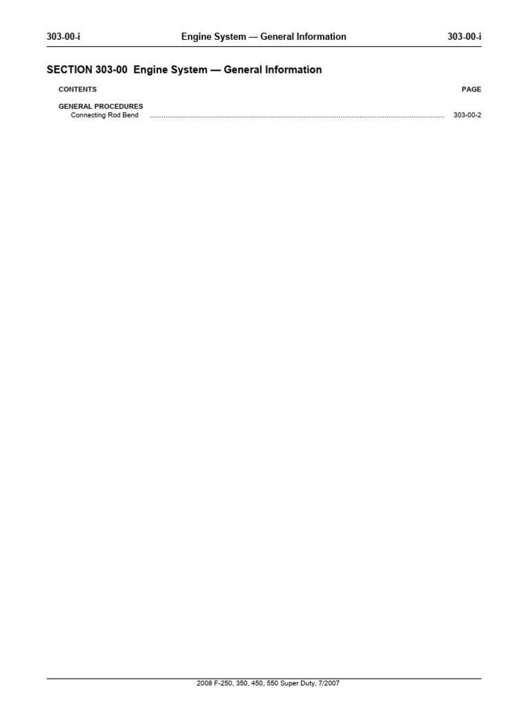 303-00. Engine Engine System - General Information General Procedures ...