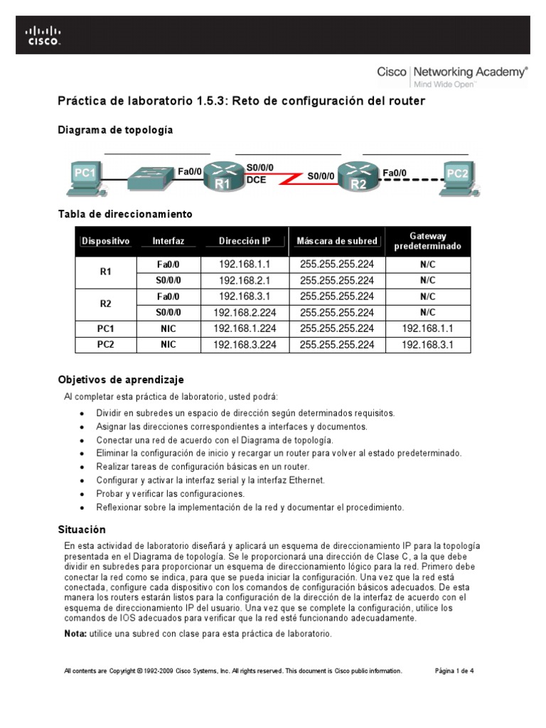 Lab2reto Resuelto | PDF | Enrutador (Computación) | Dirección IP