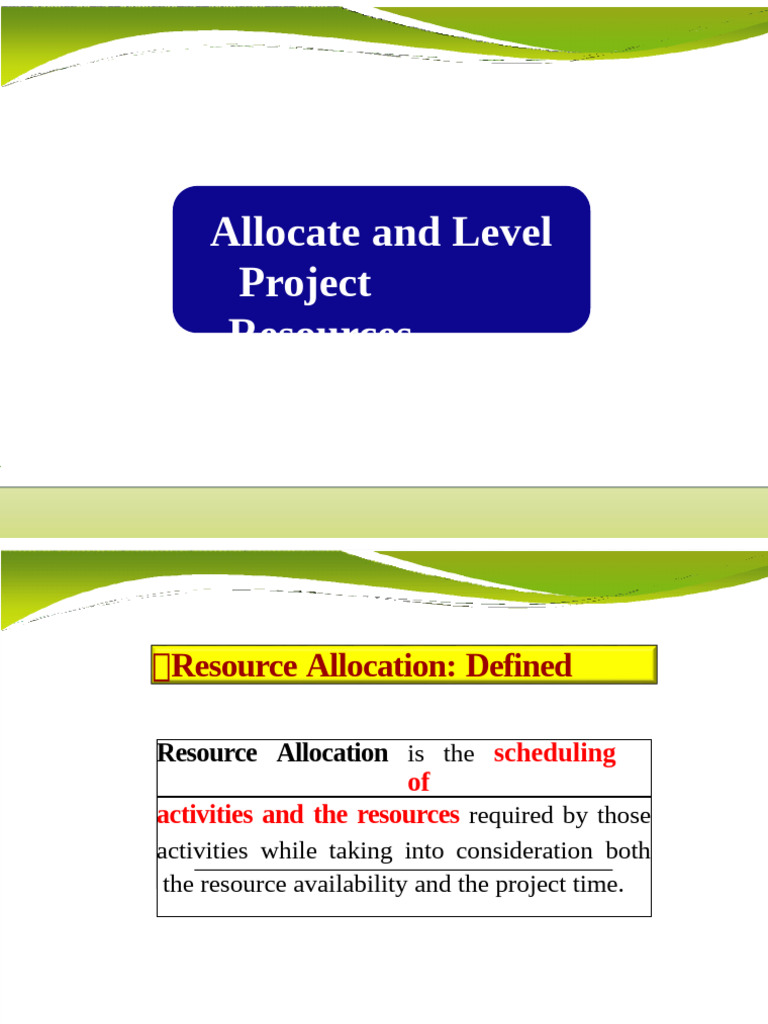 Topic 5 Allocate and Level Resources | PDF | Applied Mathematics