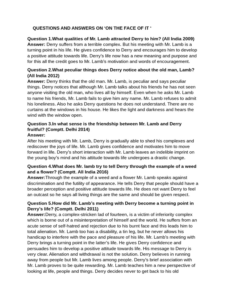 Questions and Answers On | PDF