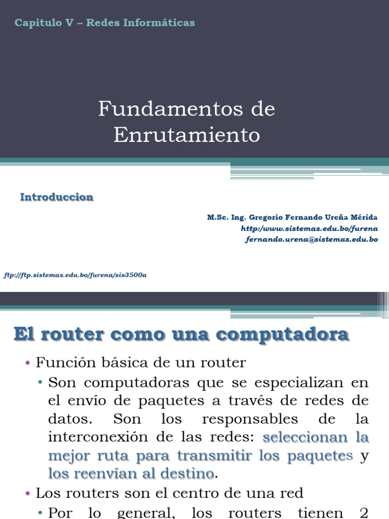 Fundamentos de Enrutamiento_1 | PDF | Enrutador (Computación) | Protocolos de internet