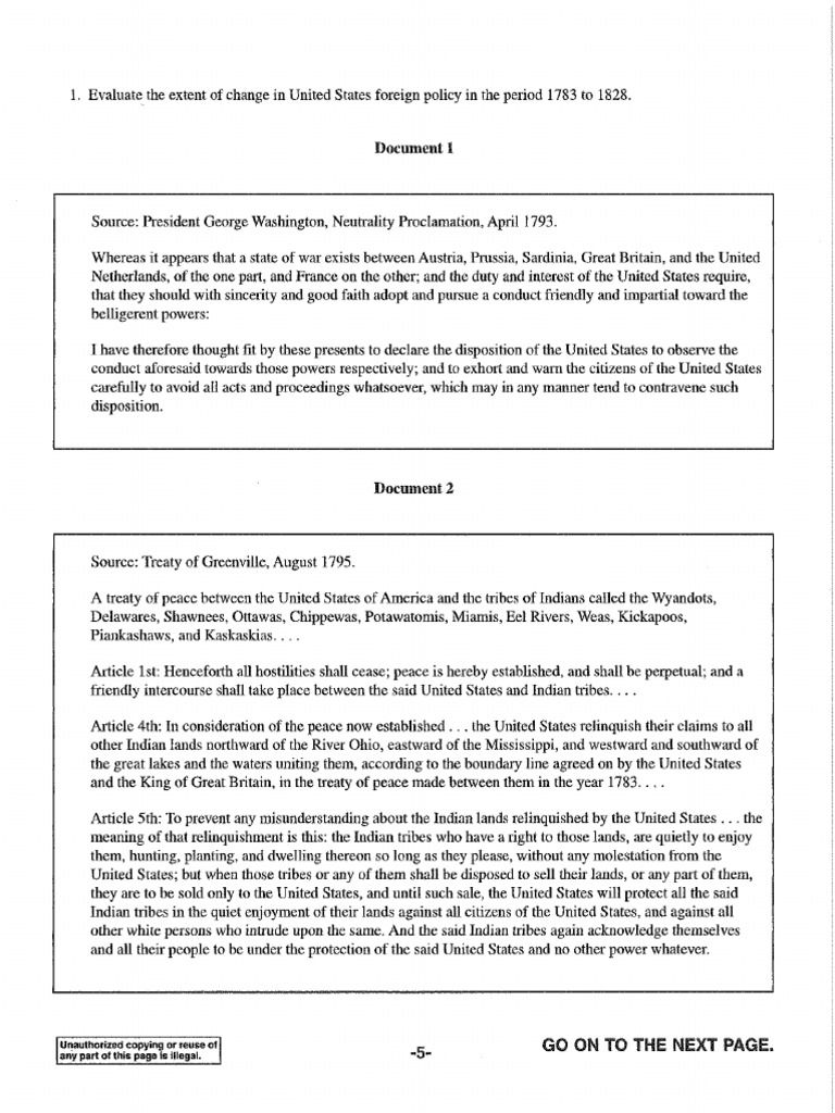 DBQ Early Republic Foriegn Policy | PDF