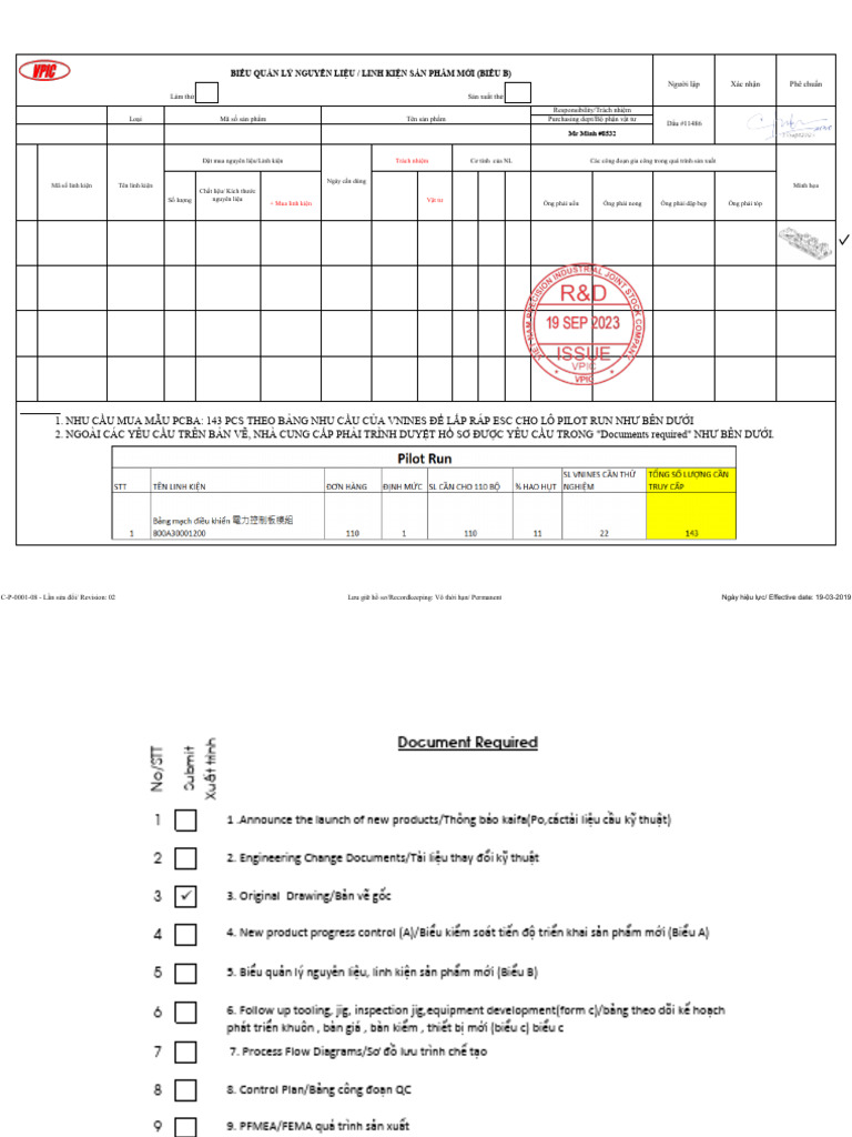 58.Biểu B - 800A30001200 - PCBA - PPAP-19 SEP 2023 | PDF