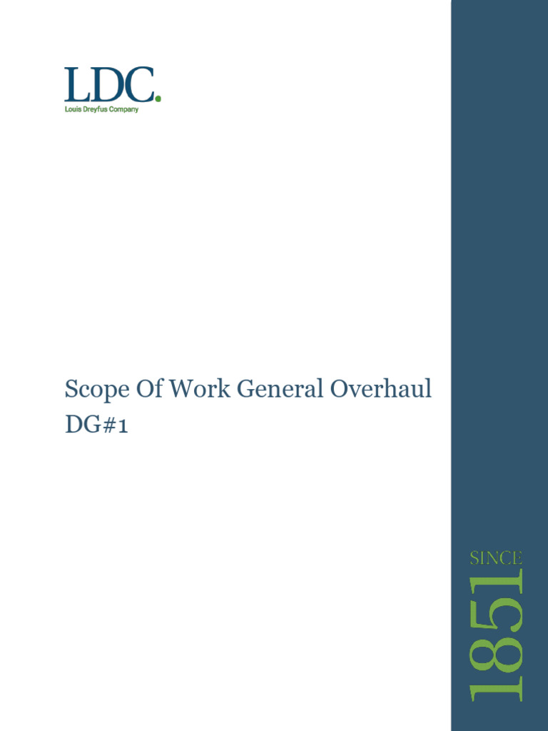 SOW General Overhaul DG#1 | PDF | Fuel Injection | Oil Refinery