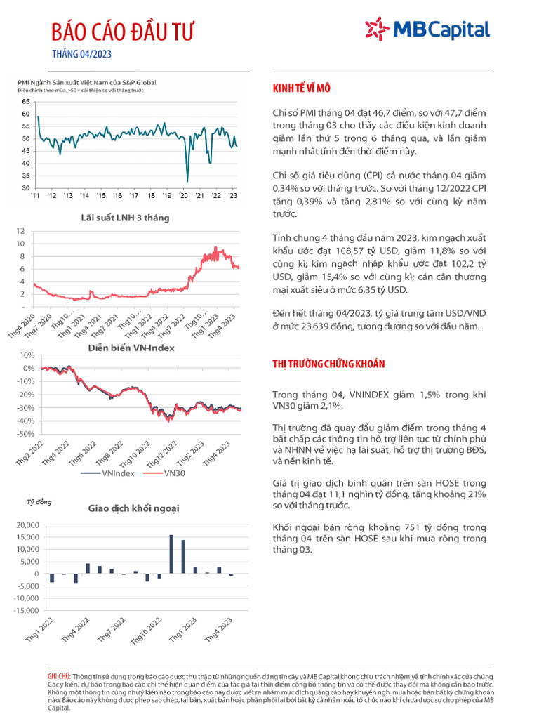 MBVF - Bao Cao NDT Thang 04-2023 | PDF