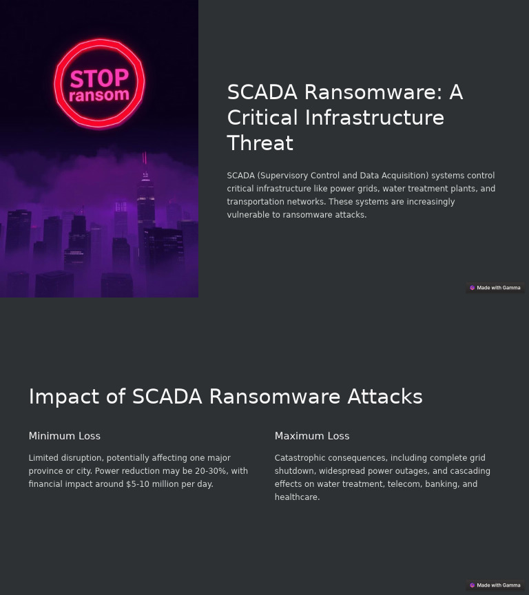 SCADA Ransomware A Critical Infrastructure Threat | PDF