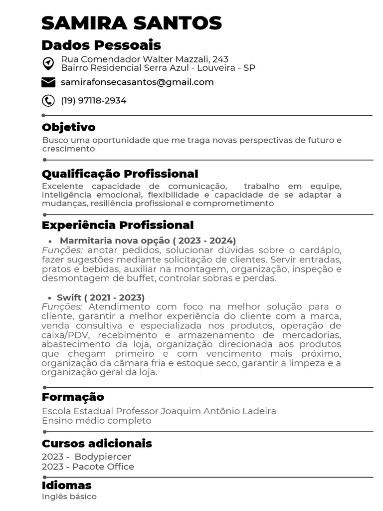 Cv Atualizado 2024 | PDF