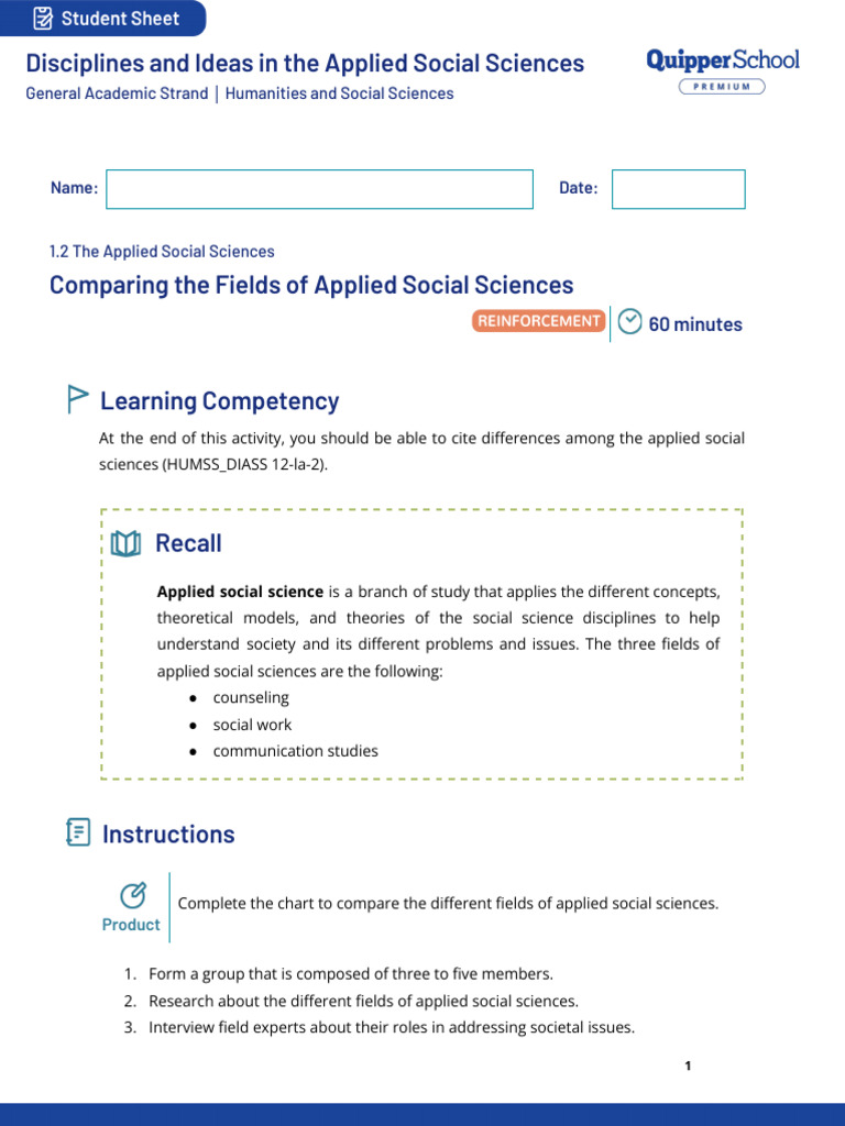 Comparing Applied Social Sciences Fields | PDF | Social Sciences | Science