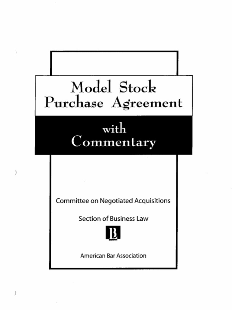 Model Stock Purchase Agreement | PDF