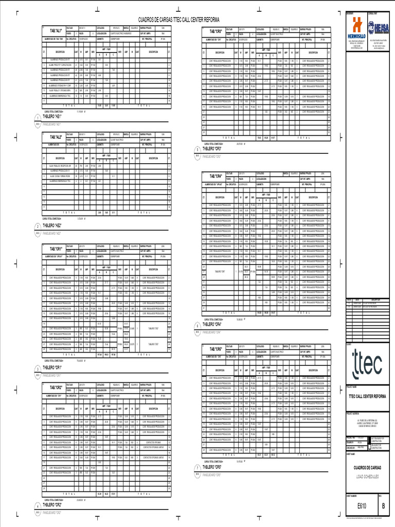 Ttec - E610 - Cuadros de Cargas | PDF