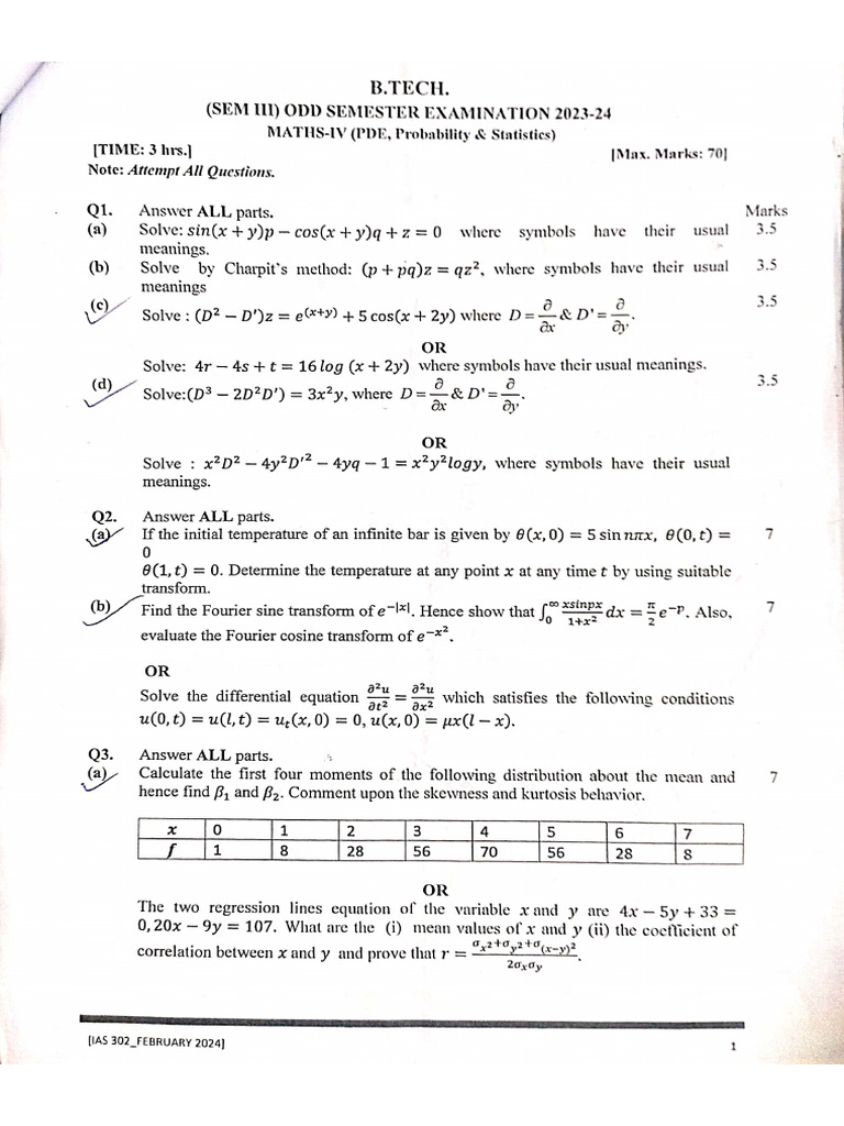 3rd Sem End Sem Papers | PDF