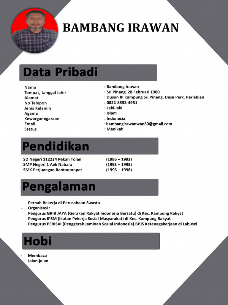 CV BAMBANG IRAWAN (1) | PDF