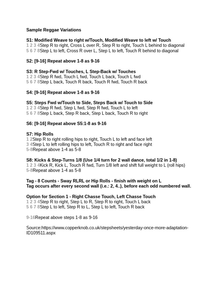 Sample Reggae Variations | PDF