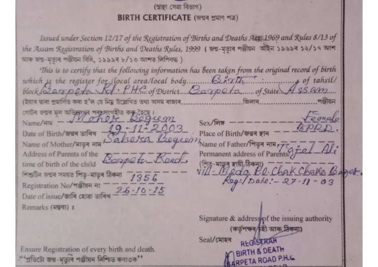 Date of Birth | PDF