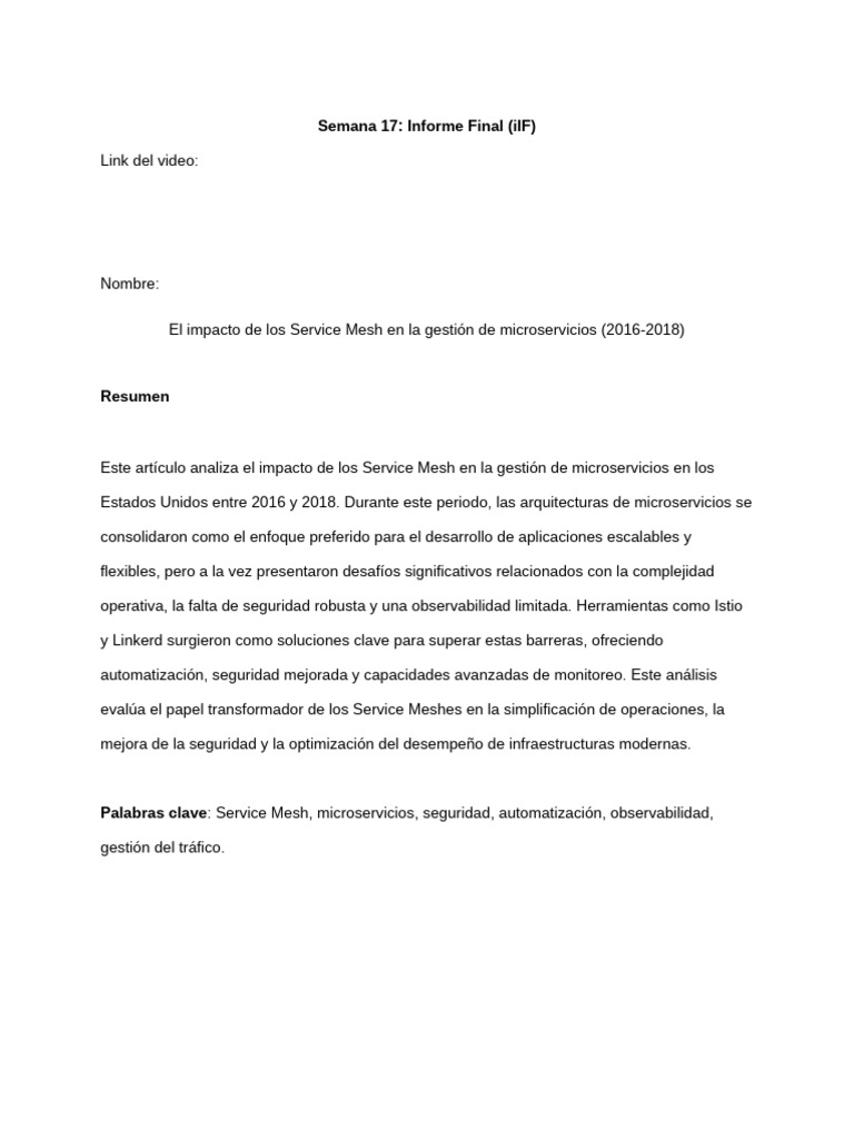 Informe Final | PDF | Escalabilidad | Informática