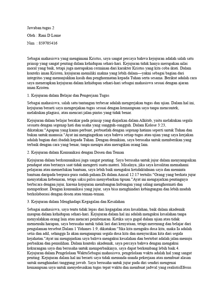 Jawaban Tugas 2 Oleh Rani D Lome | PDF