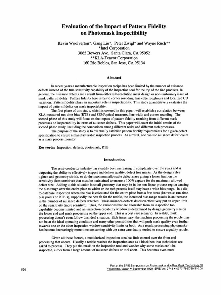 Evaluation of The Impact of Pattern Fidelity | PDF