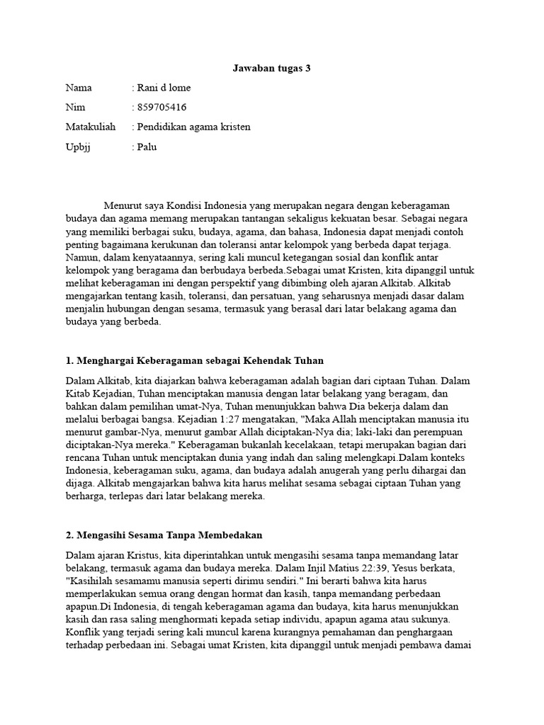 Jawaban Tugas 3 Oleh Rani D Lome | PDF