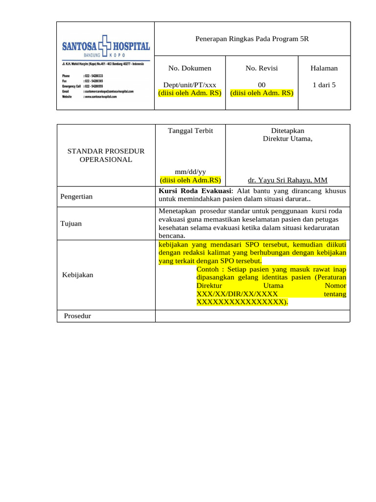 STANDAR PROSEDUR OPERASIONAL Dan Skrip | PDF